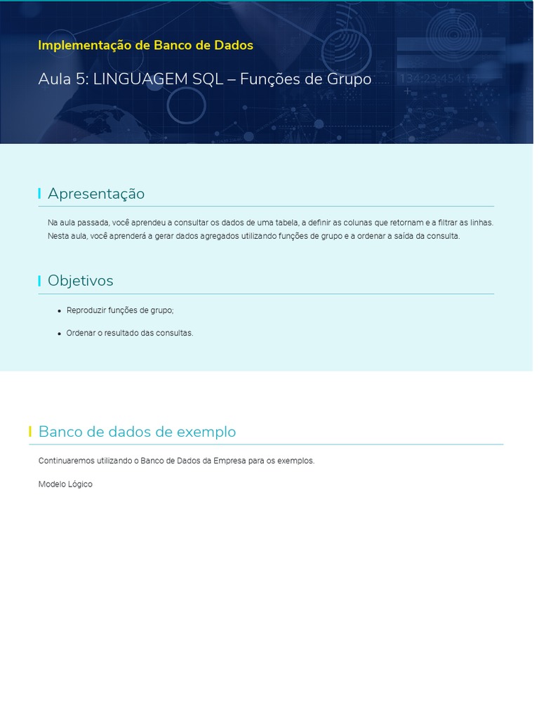 Aula 05 | PDF | SQL | Dados