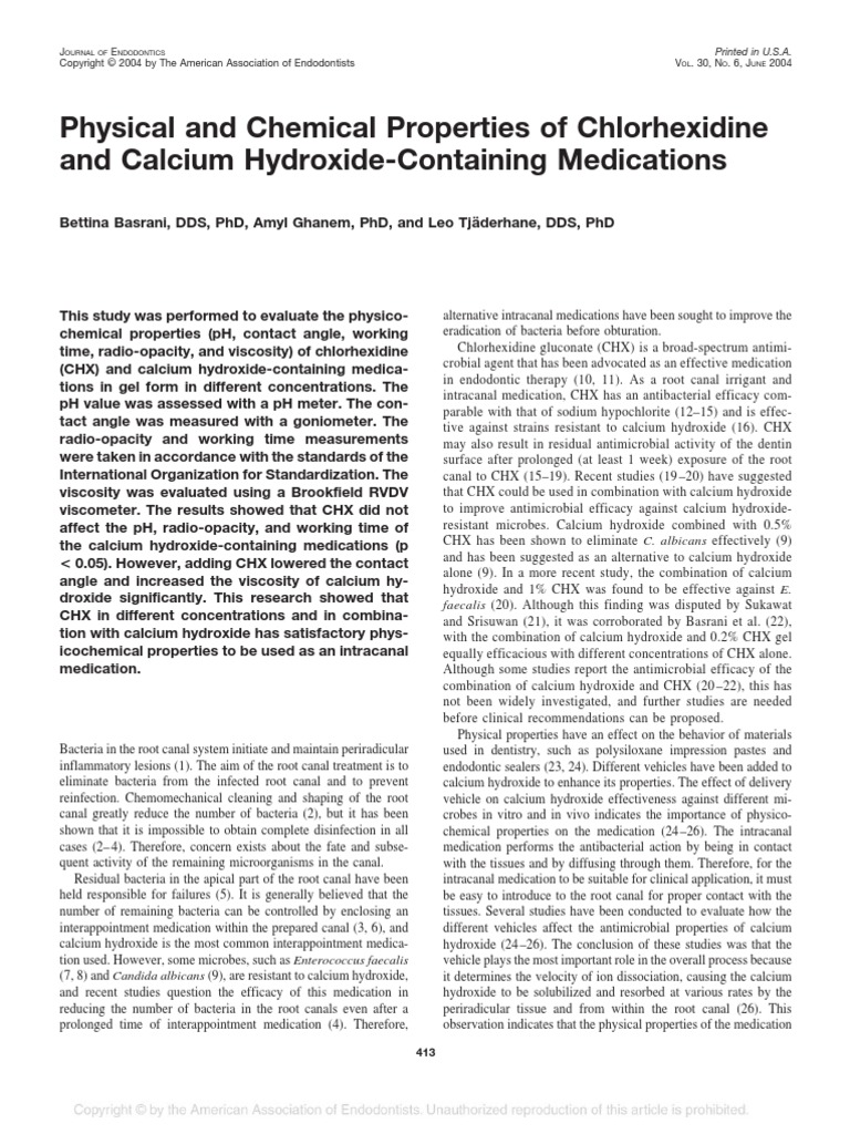 Physical and Chemical Properties of Chlorhexidine | PDF | Shear Stress ...