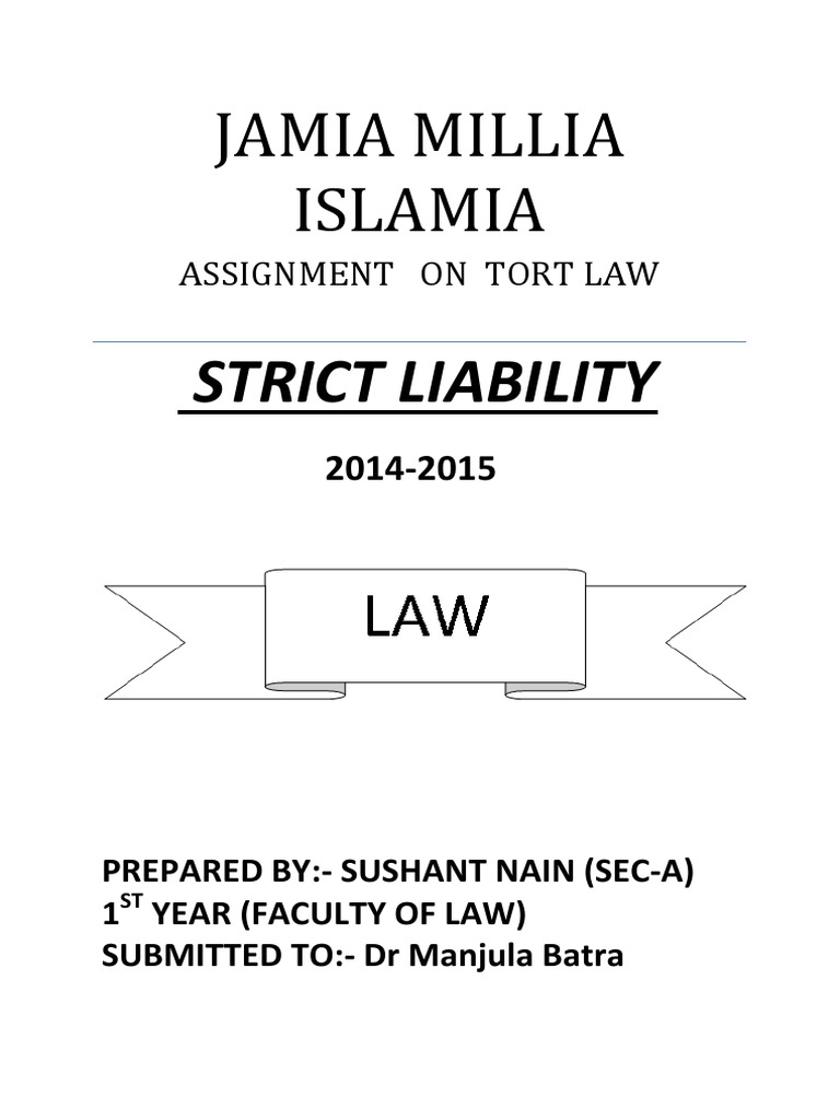 Understanding Strict Liability in Tort Law | PDF | Product Liability ...
