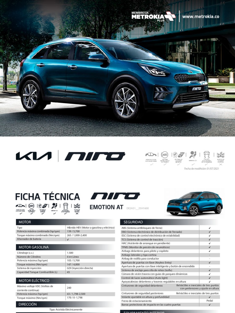Ficha Tecnica Niro 2022 | PDF