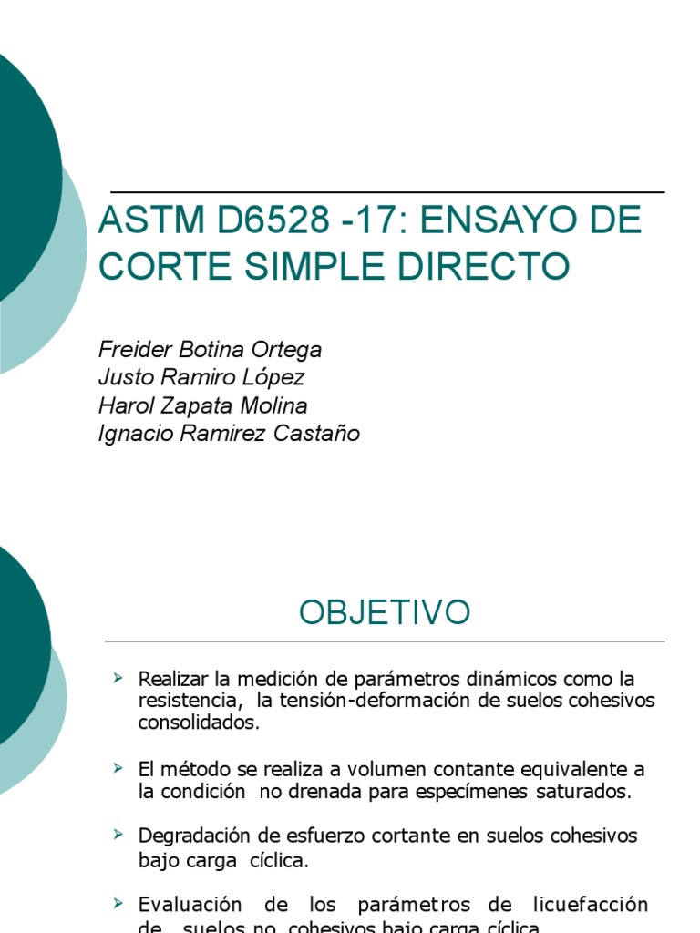 Ensayo de Corte Simple Astm D6528-17 | PDF | Estrés (Mecánica) | Fricción