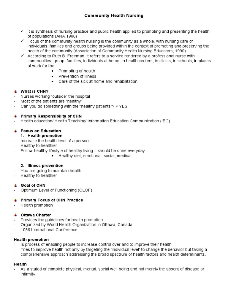 Community Health Nursing Overview | PDF | Mortality Rate | Health Care