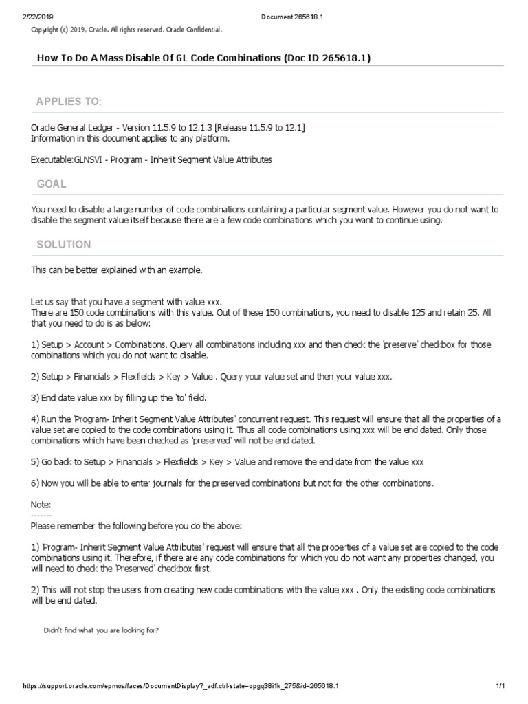 How To Do A Mass Disable of GL Code Combinations (Doc ID 265618.1 ...