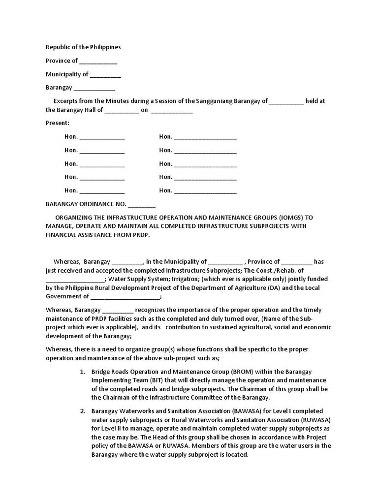 Barangay Resolutions | PDF | Road | Infrastructure