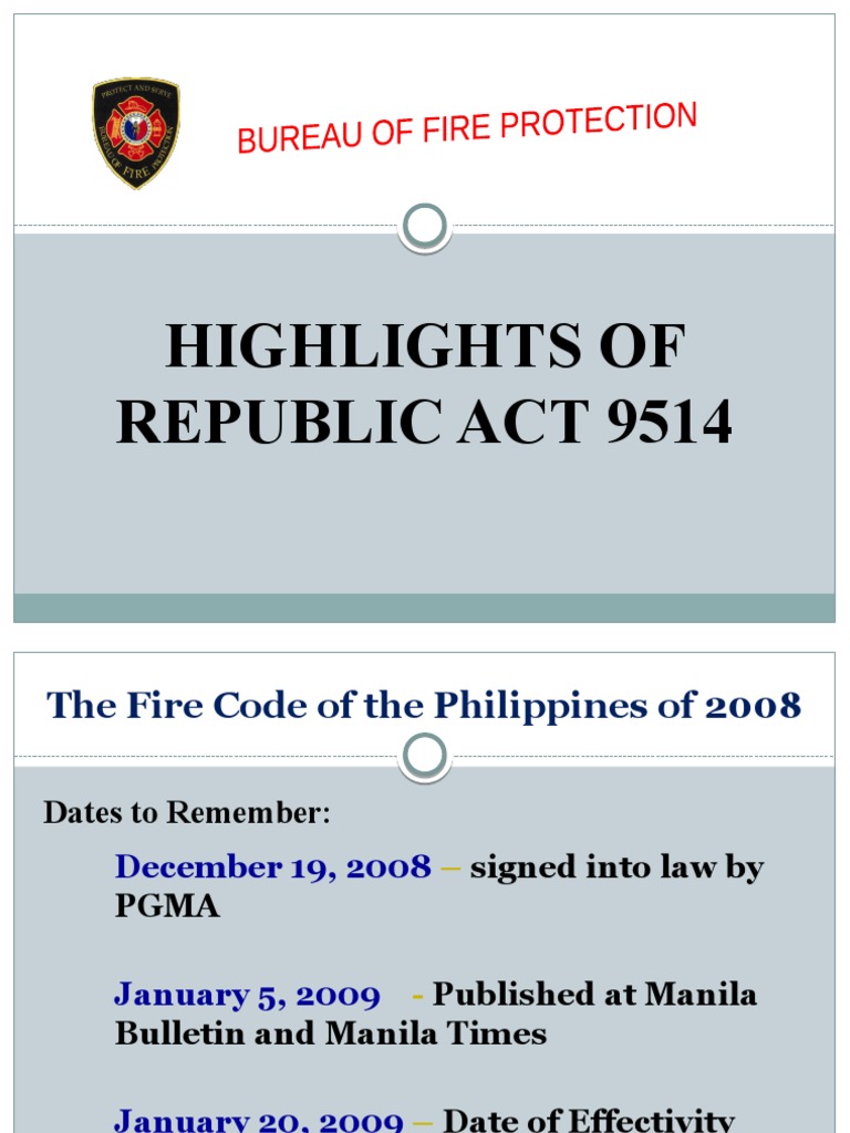 RA 9514 Significant Features | PDF | Fire Safety | Government