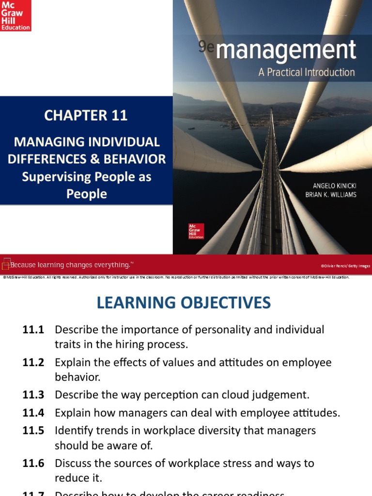 TOPIC 10 Kinicki 9e Ch11individual Differences | PDF | Bias | Emotional ...