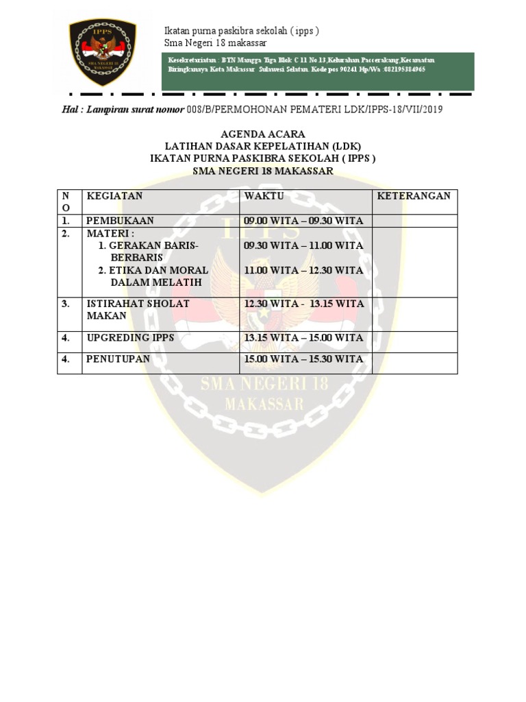 Agenda Acara LDK | PDF