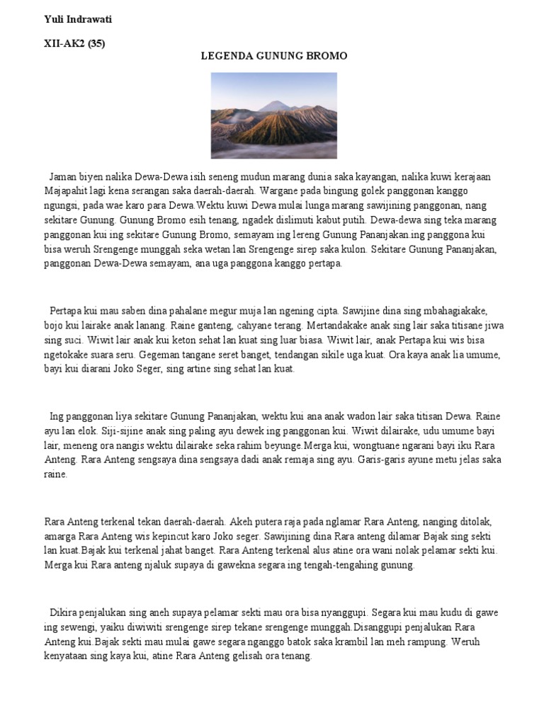Legenda Gunung Bromo | PDF