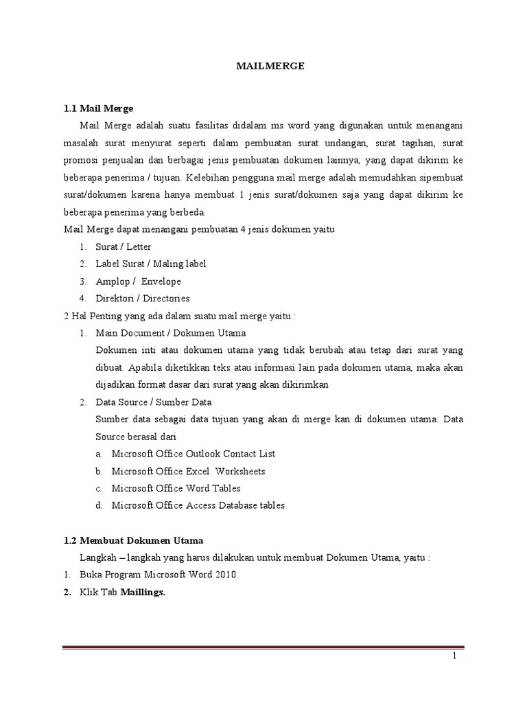 Mail Merge | PDF | Komputer