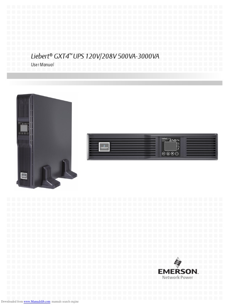 Liebert Gxt4 UPS 120V/208V 500VA-3000VA: User Manual | PDF ...