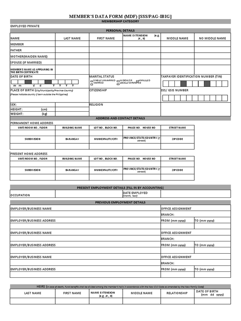 MDF Form | PDF | Government | Government And Personhood