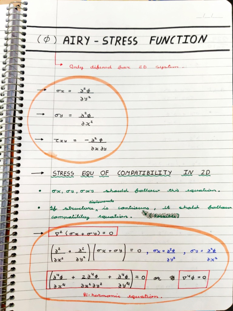Airy Stress Function Notes | PDF