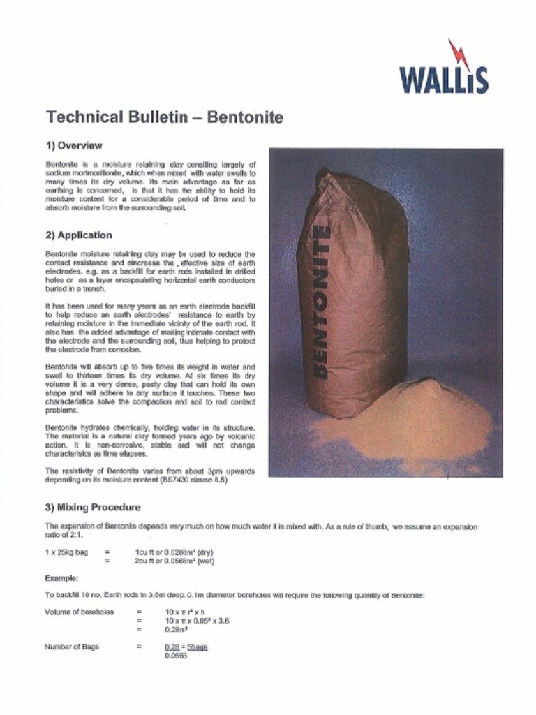 Bentonite Data Sheet (New) | PDF