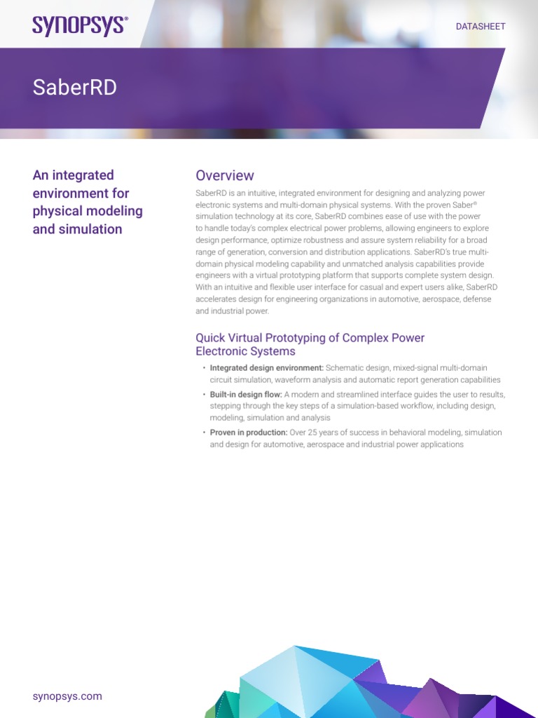 Saberrd: An Integrated Environment For Physical Modeling and Simulation ...
