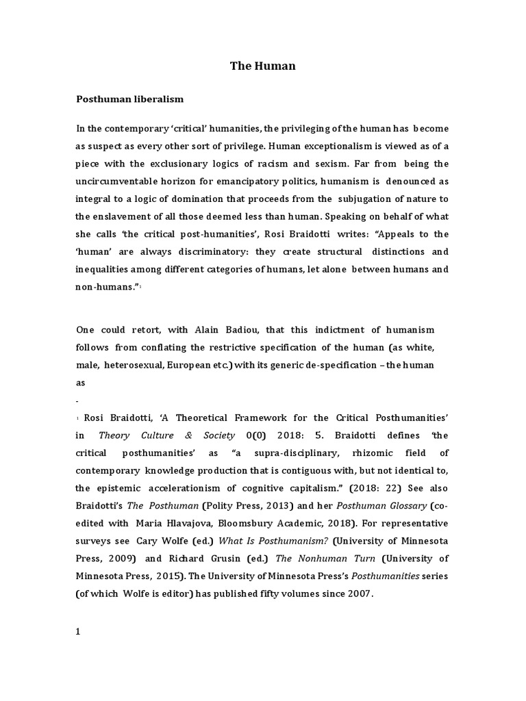 The Human - Ray Brassier | PDF | Martin Heidegger | Phenomenology ...