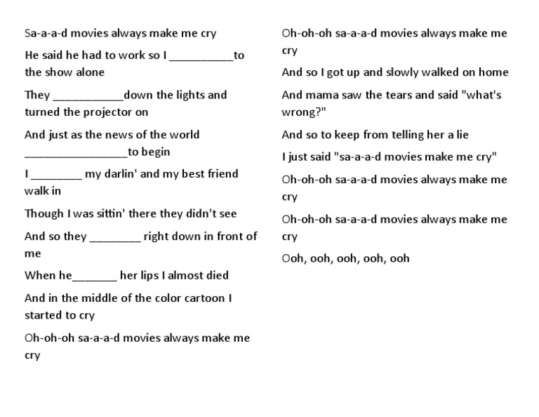 Sad Movies Make Me Cry | PDF