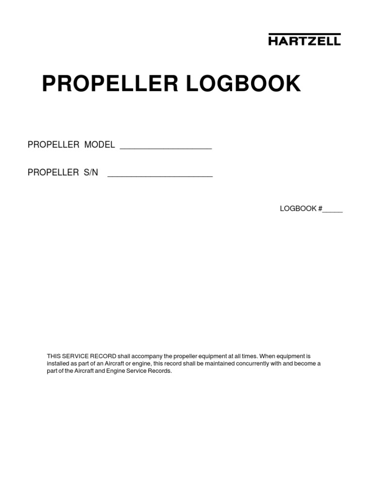 129 0000 A Propeller Logbook | PDF | Rotating Machines | Manufactured Goods
