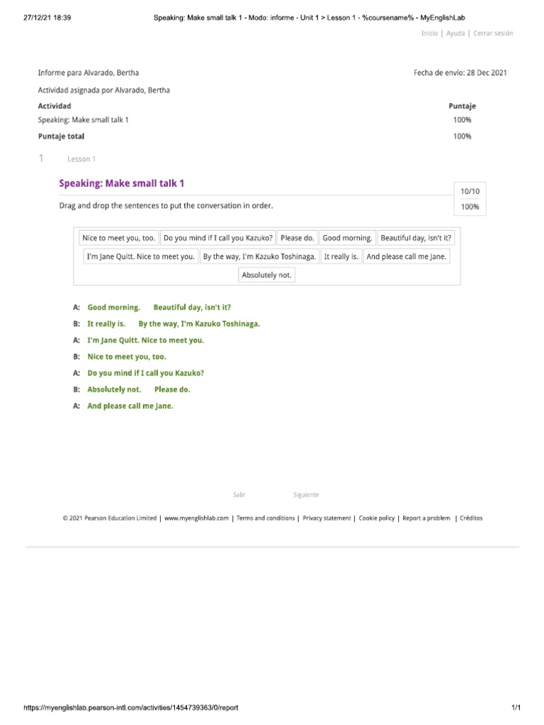 1 Lesson 1 Speaking - Make Small Talk 1 | PDF