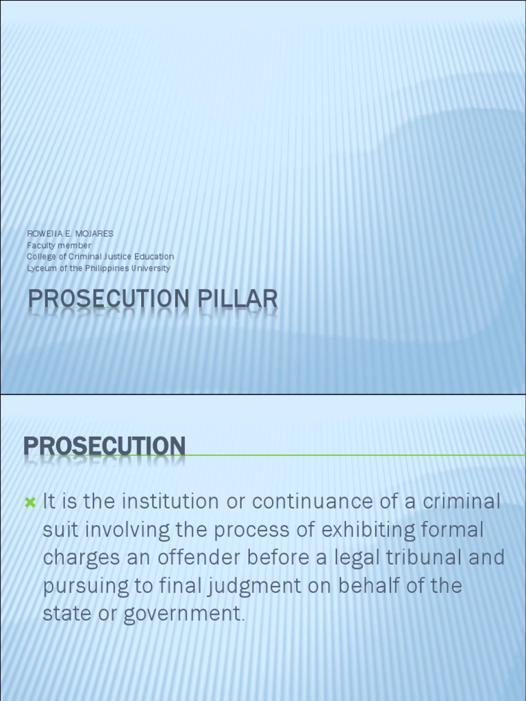 3 - Prosecution Pillar | PDF | Prosecutor | Plea Bargain