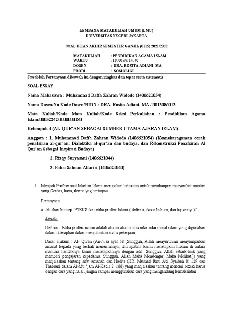 Muhammad Daffa Zahran Widodo - 1406621054 | PDF