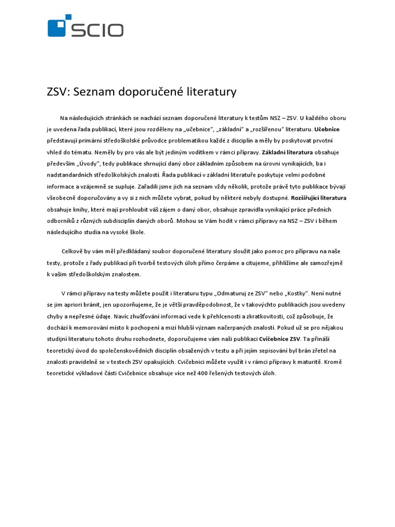 ZSV Scio - Literatura | PDF