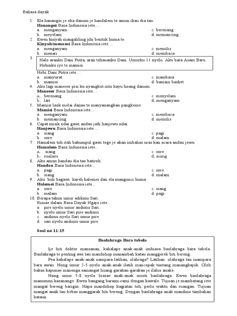 Bahasa Dayak | PDF