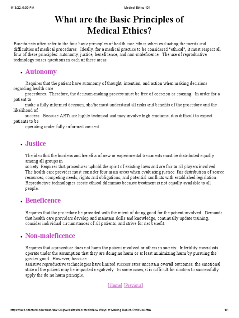 Medical Ethics 101 | PDF | Medical Ethics | Autonomy