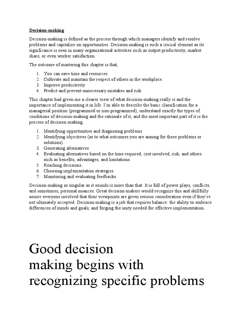 Nursofiah Ind Assignment2 (2021899098) Decision-Making | PDF | Decision ...