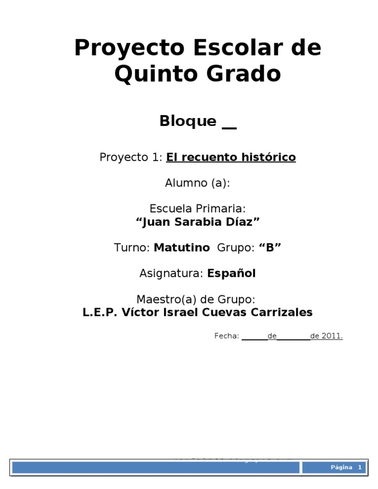 Portada para Proyectos | PDF