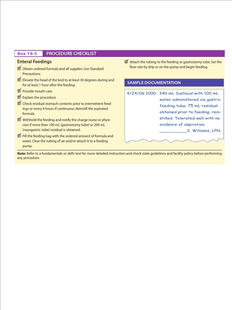 Procedure Checklist 19-2 | PDF | Medicine | Health Care