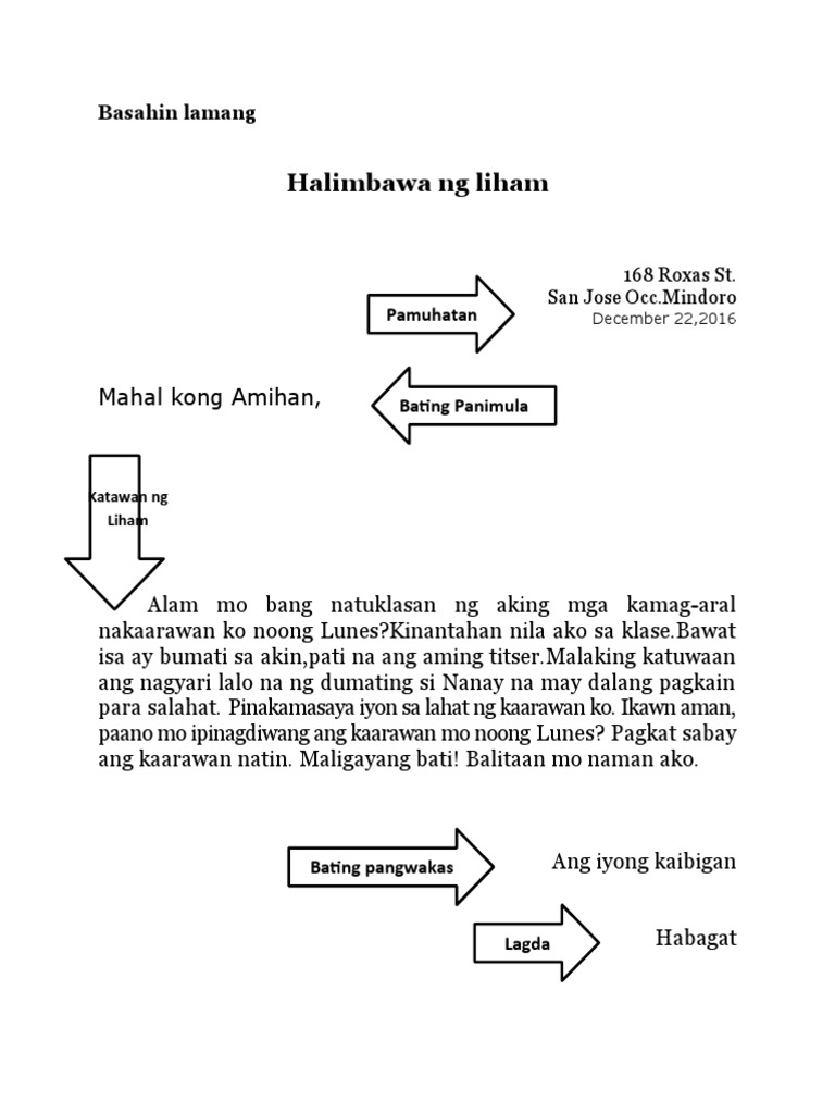 Bahagi NG Liham | PDF