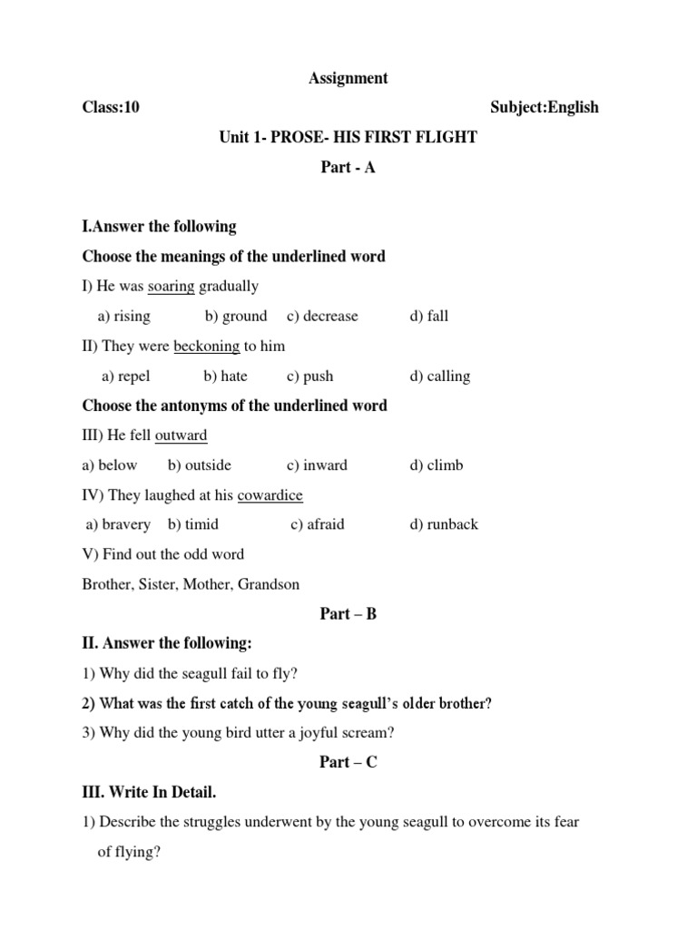 10th English | PDF