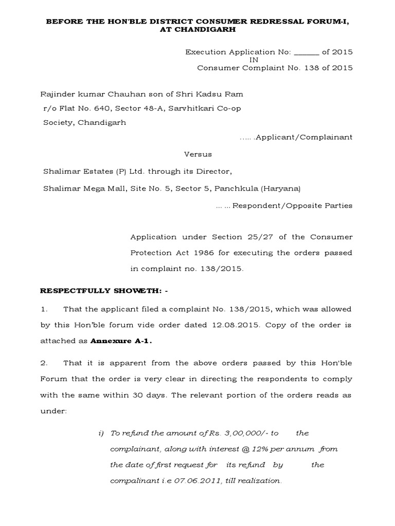 Consumer Execution | PDF | Interest | Affidavit