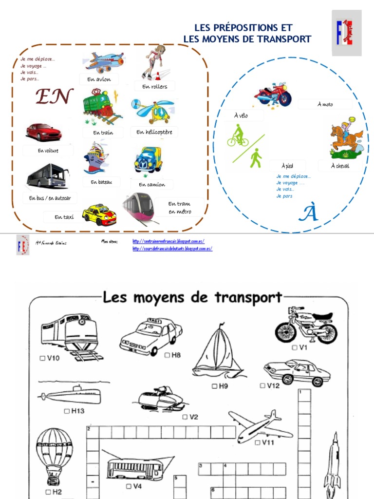 Les moyens de transport en français | PDF