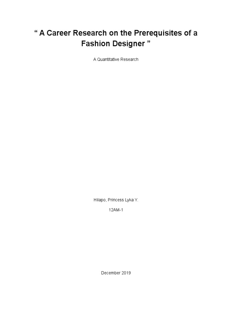 Quantitative Research Fashion Designer Hilapo | PDF | Fashion | Statistics