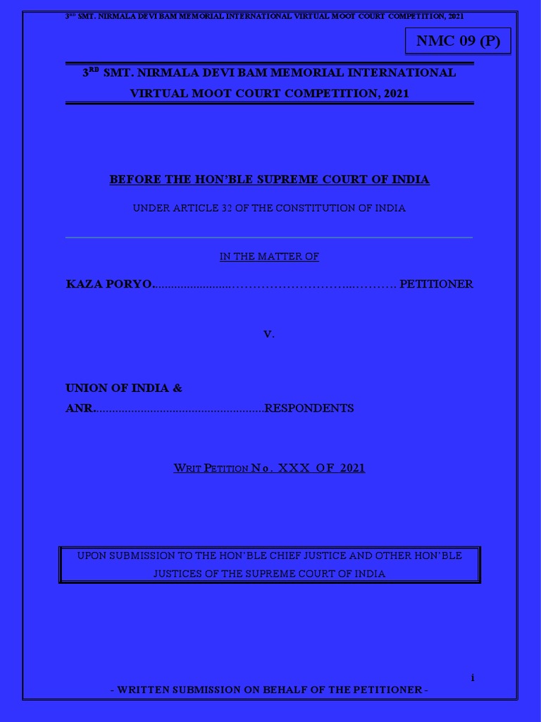 NMC 09 (P) : Under Article 32 of The Constitution of India | PDF | Writ ...