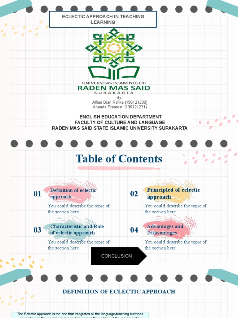 Eclectic Approach in Language Teaching | PDF | Learning | Teachers