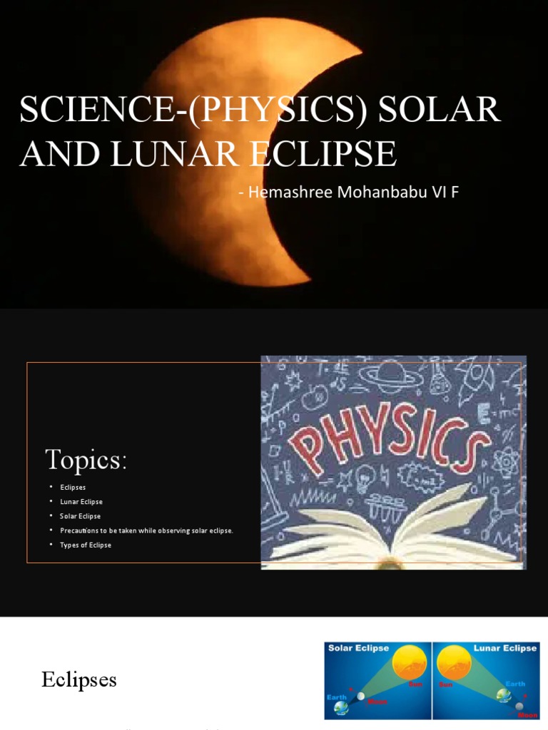 Physics Solar and Lunar Eclipse | PDF | Eclipse | Solar Eclipse