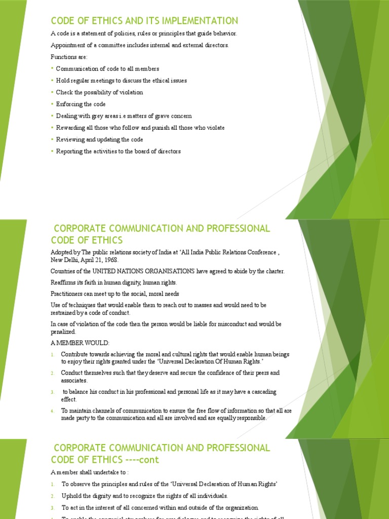 Code of Ethics and Its Implementation | PDF | Human Rights | Rights
