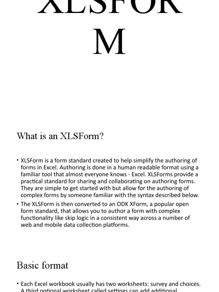 XLSForm Guide: Excel Form Creation | PDF | Career & Growth | Business