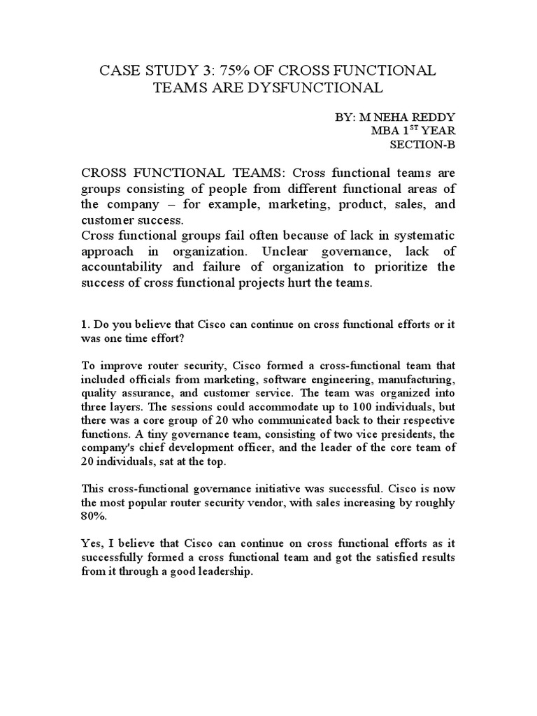 Cross-Functional Team Success: A Case Study of Cisco's Router Security ...