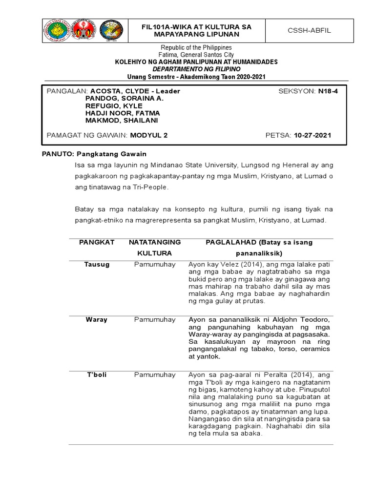 Fil101a Group2 Module2 | PDF