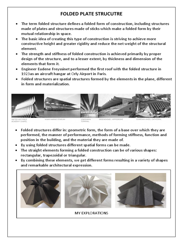 Folded Plate Structure Report | PDF | Shape | Geometry
