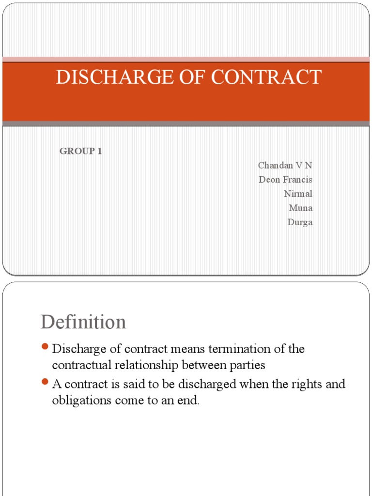 1.discharge of Contract | PDF | Government | Law And Economics