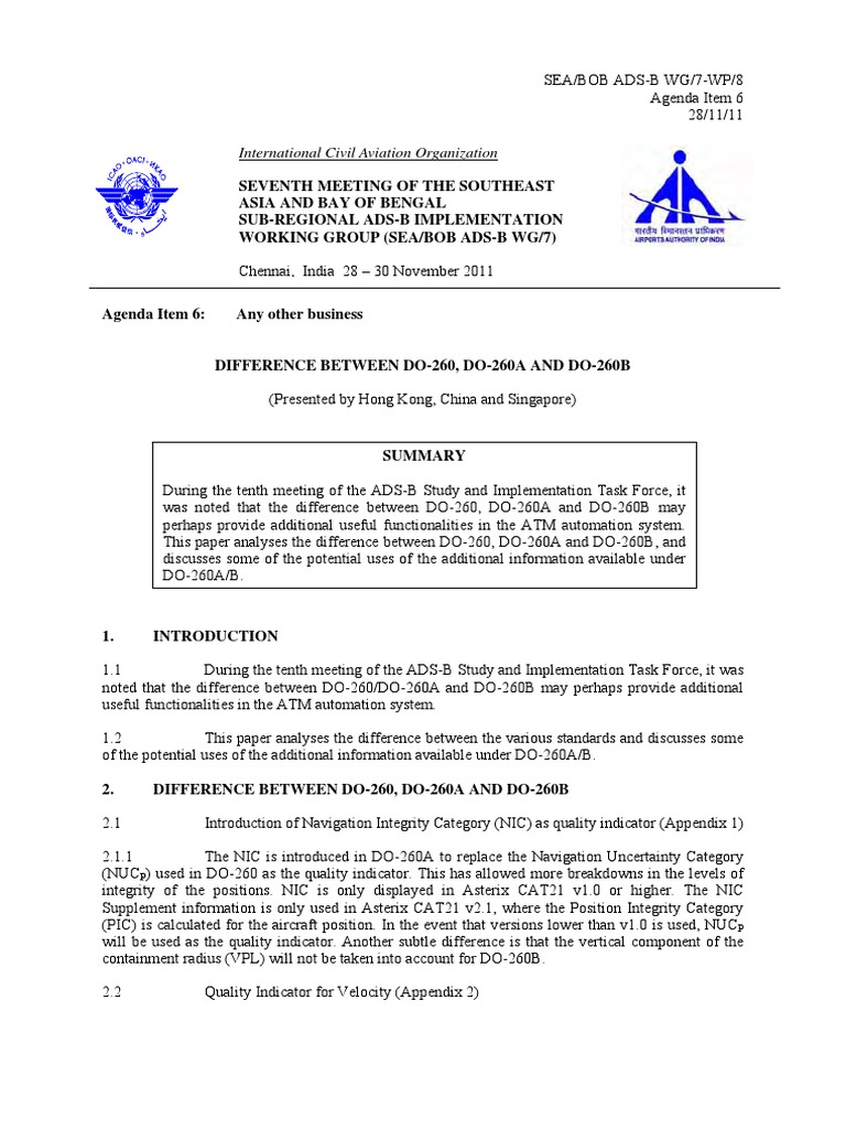Differences in DO-260 Standards | PDF | Aerospace | Aviation