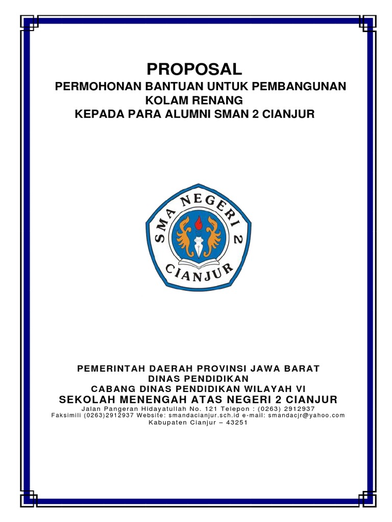 Proposal Pembangunan Kolam Renang SMANDA Cianjur | PDF | Sains & Matematika