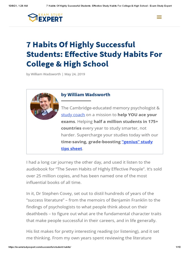 7 Habits of Highly Successful Students - Effective Study Habits For ...
