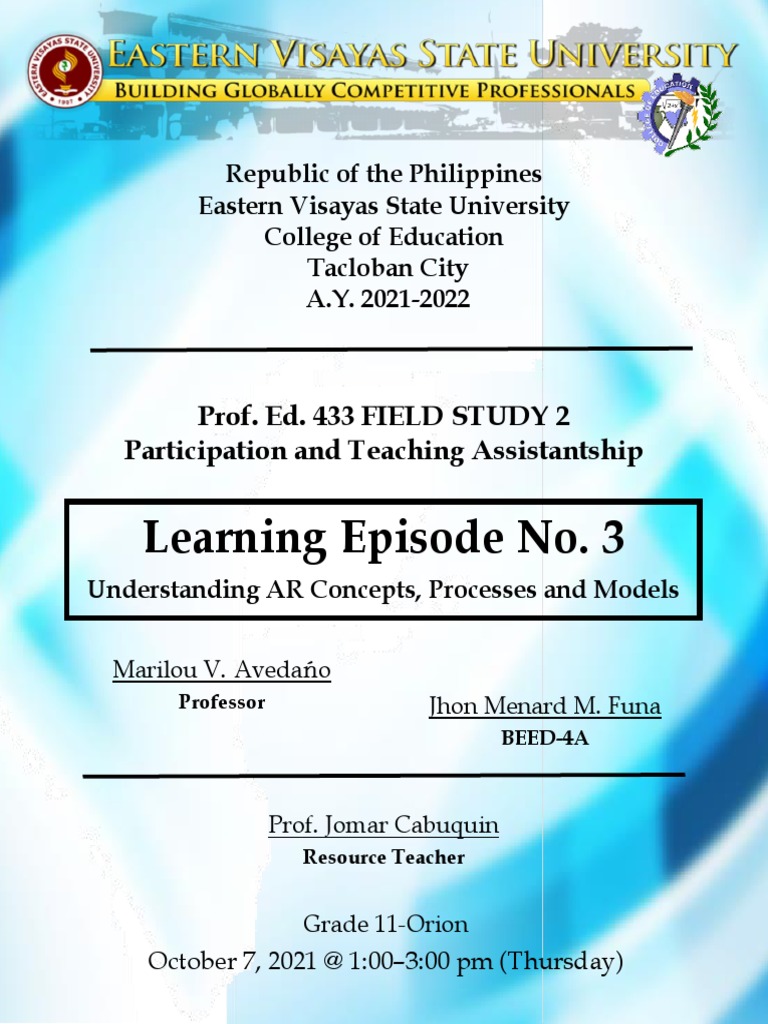 Funa, Jhon Menard M. - fs2 - LE3 | PDF | Action Research | Teachers