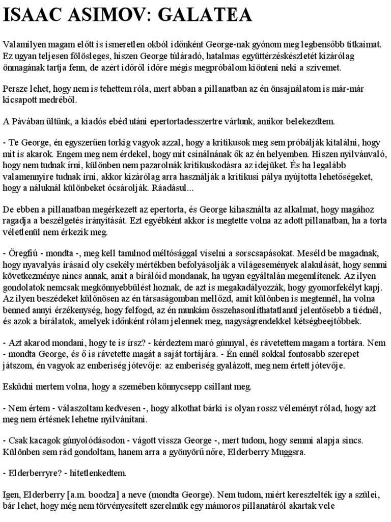 Isaac Asimov - GALATEA | PDF