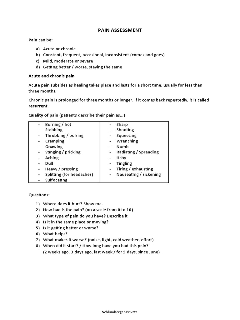 Assessing Pain Levels and Locations | PDF | Pain | Symptoms And Signs